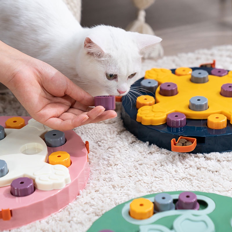 Pet Puzzle Feeding Toy Interactive Game Dog with Multiple Food Boxes ...