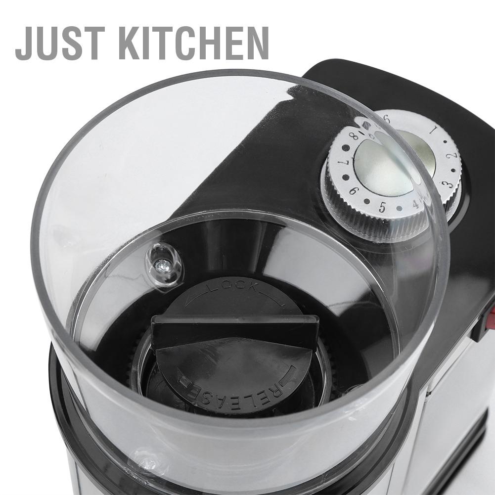 Just Kitchen Stainless Steel Durable Adjustable Electric Coffee Bean ...