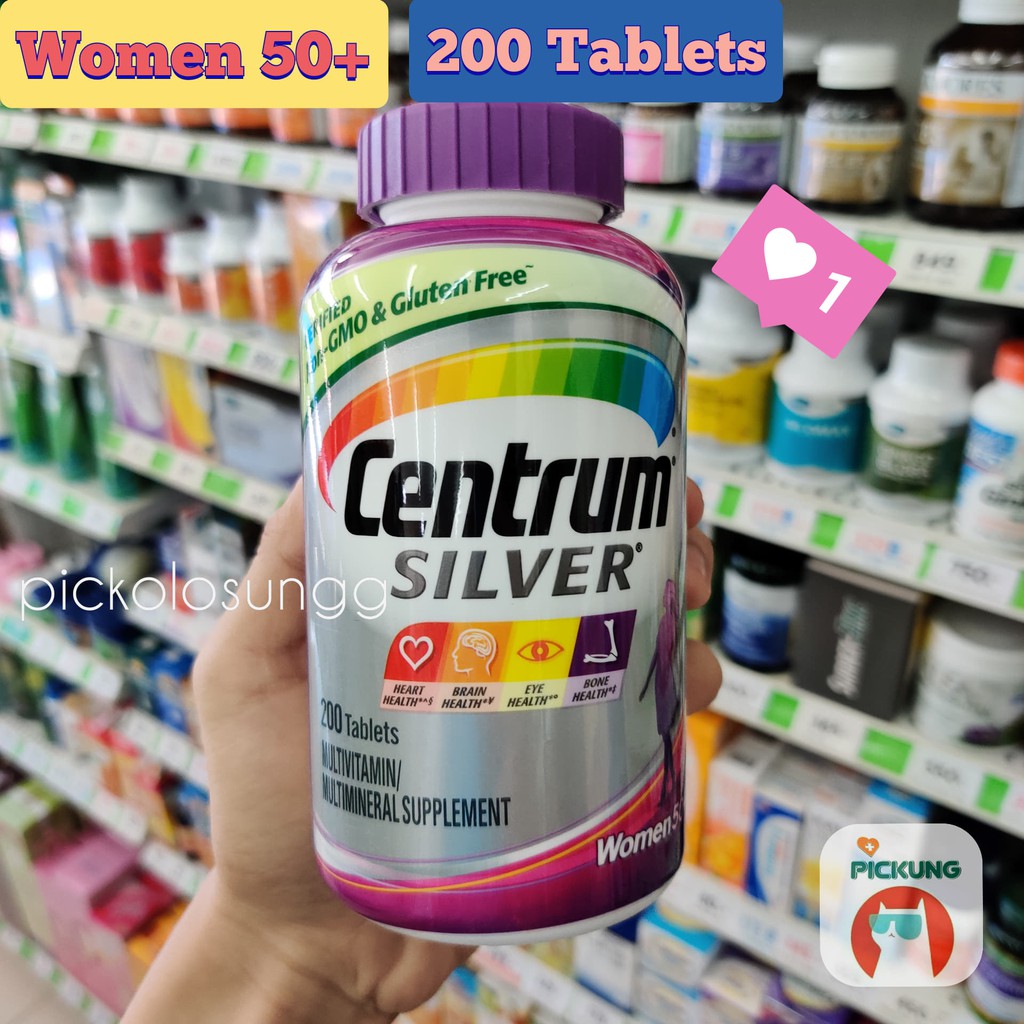 Centrum Silver Women 50 วิตามินสำหรับผู้หญิงอายุ 50 ปีขึ้นไป 275 เม็ด ...