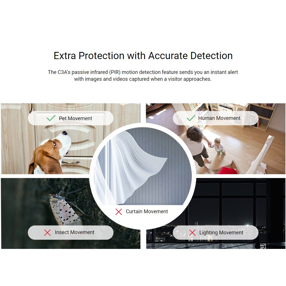 กล้อง Wifi ไร้สาย 100% EZVIZ รุ่น C3A Battery Camera 1080P Wi-Fi Camera ...