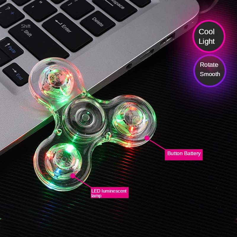 พร้อมส่งแฮนด์สปินเนอร์ ไจโร ของเล่น LED Fidget Spinner Mechanical Gyro ...