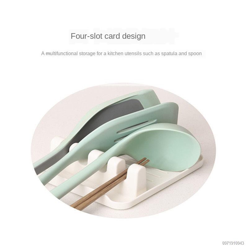 ขายจุด.☸Multi-function spatula rack support kitchen storage pot cover ...