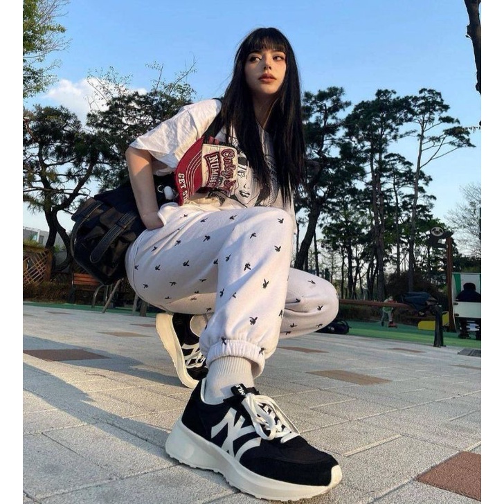 แท้ พร้อมส่งพรี 10วัน MLB Chunky Jogger สีดำ สีขาวครีม สีน้ำตาล สีชมพู สีเทา สีกรม - elfinbkk ...