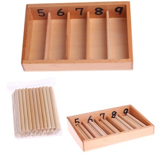 Montessori Wooden Spindle Box 45 Spindles Mathematics Counting ...