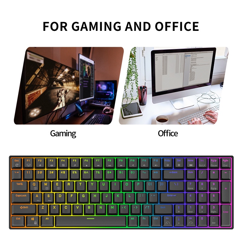 RK100 RK860 Royal Kludge Bluetooth 2.4G RGB Hotswappable Mechanical ...