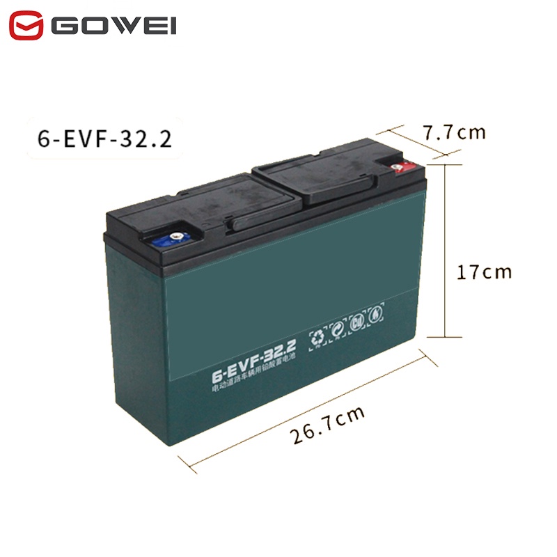 Gowei Tricycle แบตเตอรี่รถมอเตอร์ไซค์ แบตเตอรี่สำหรับรถสามล้อไฟฟ้า หนึ่งพีซี 6-EVF-32 แบตเตอรี่ ...