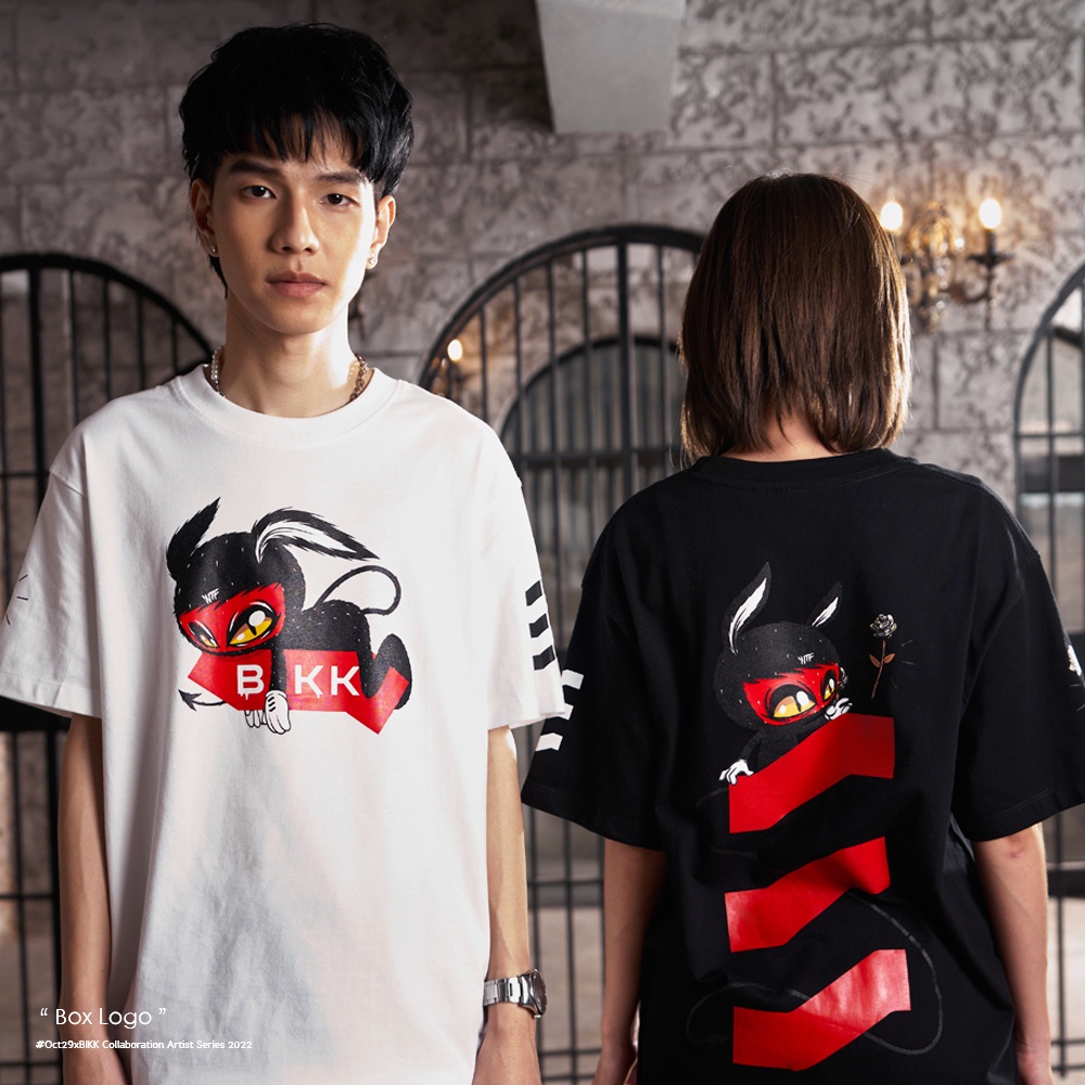 เสื้อยืด Oct29 x BIKK Box Logo Oversized Tee - bikk. - ThaiPick