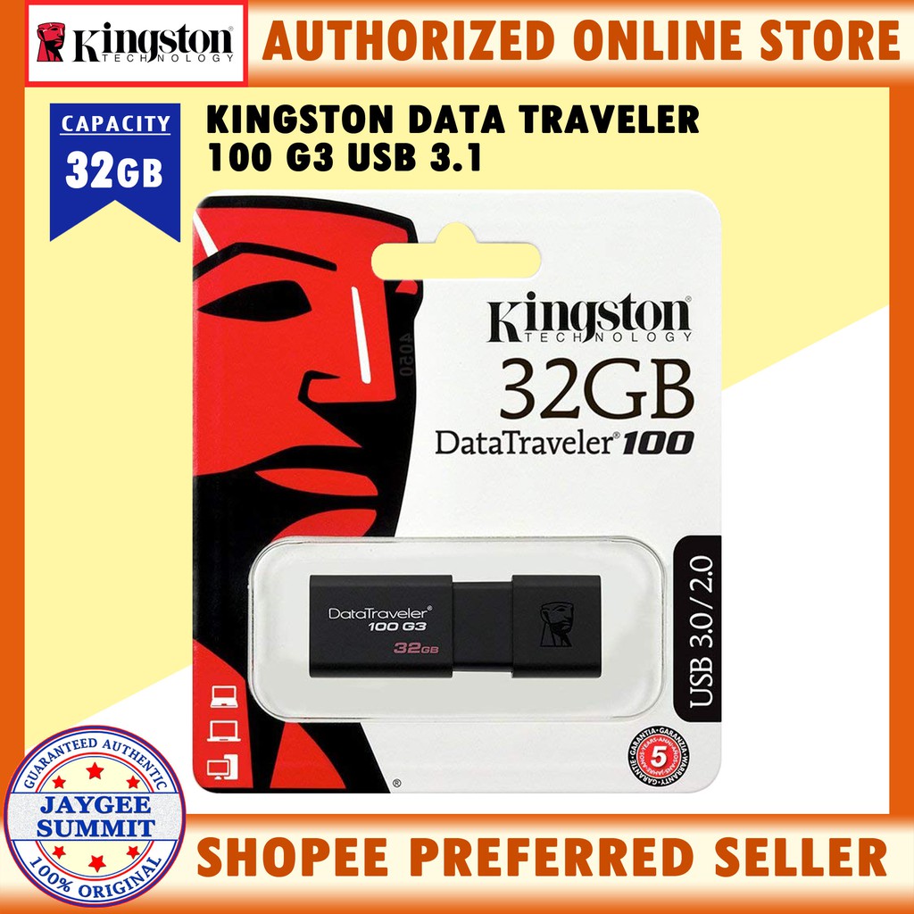 Kingston DataTraveler 100 G3 DT100G3 32GB | Shopee Thailand