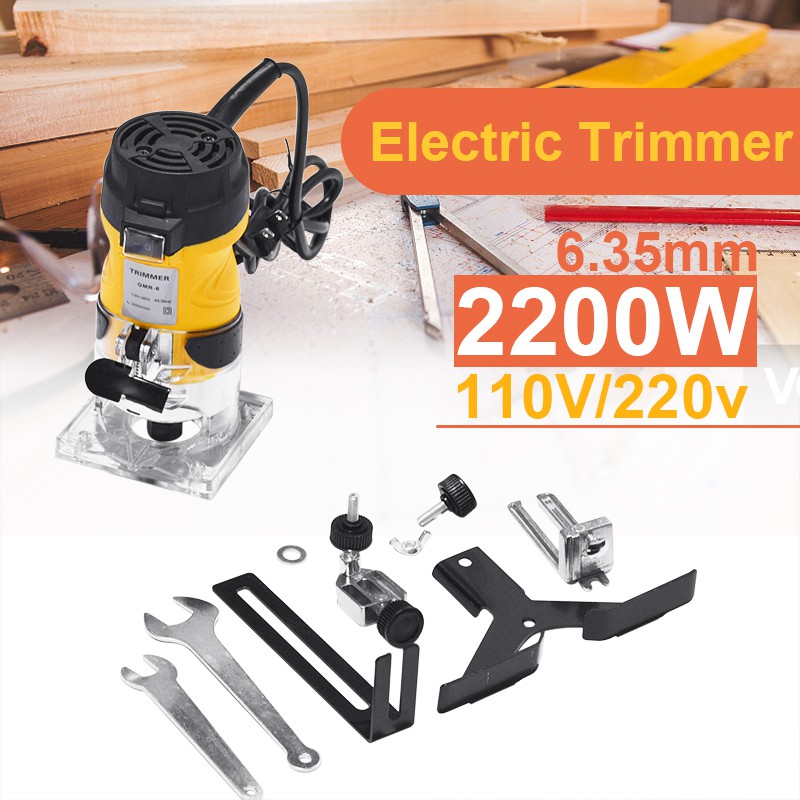 เราเตอร์งานไม้2200W 33000RPM Woodworking Electric Trimmer Wood Laminate ...
