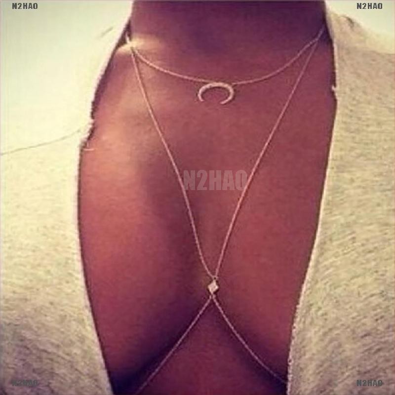 N2hao Sexy Ladies Belly Waist Cross Body Harness Chain Necklace Bikini
