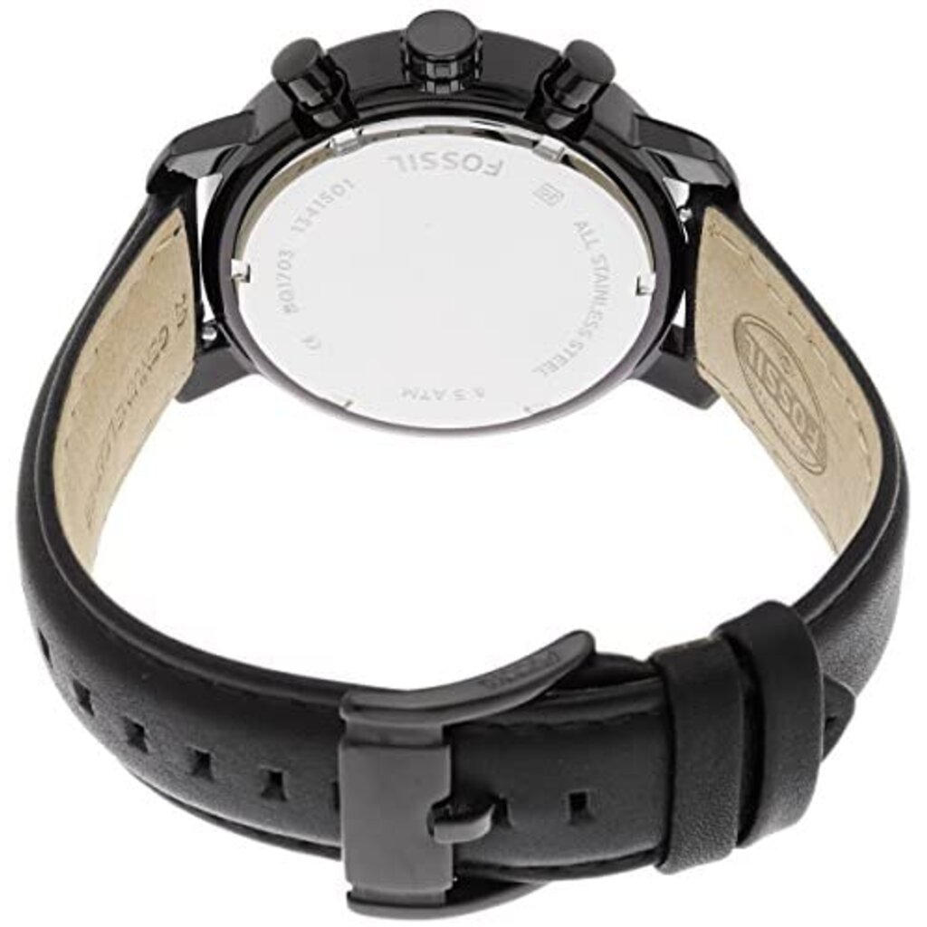 FOSSIL FOSSIL Rhett Chronograph Black Leather Watch BQ1703 BQ1703 ...