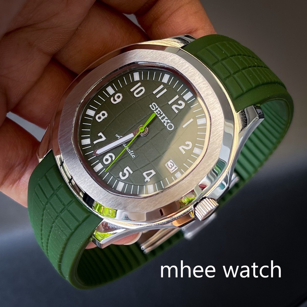 Seiko Mod Aquanaut Model Green Waffle Dial Rubber Strap Best Quality ...