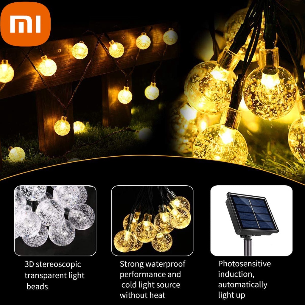 ราคา -ประสิทธิภาพXiaomi Solar Fairy Lights String Led Outdoor Crystal ...
