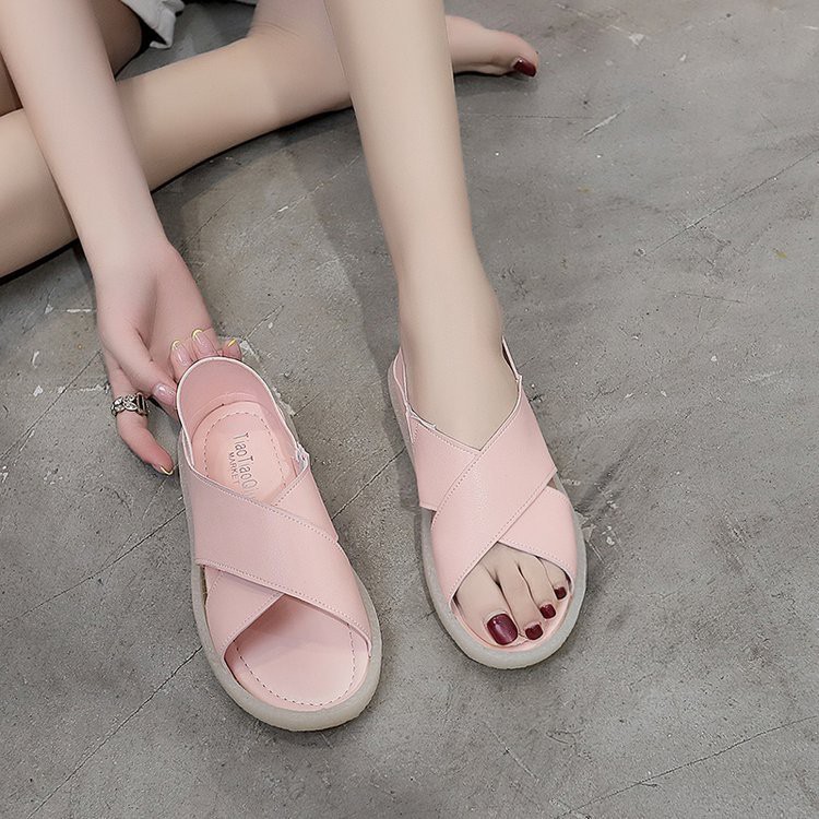 Chic sandals female fairy wind flat bottom wear sandals 2020 summer new ...