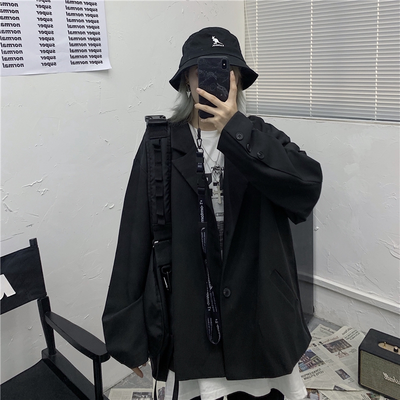 แจ็คเก็ตสูทขนาดเล็ก INSstudios.20 อินเกาหลีย้อนยุคป่าหลวมสีทึบชุดสูทลำลองเสื้อสูทผู้ชายและ ...