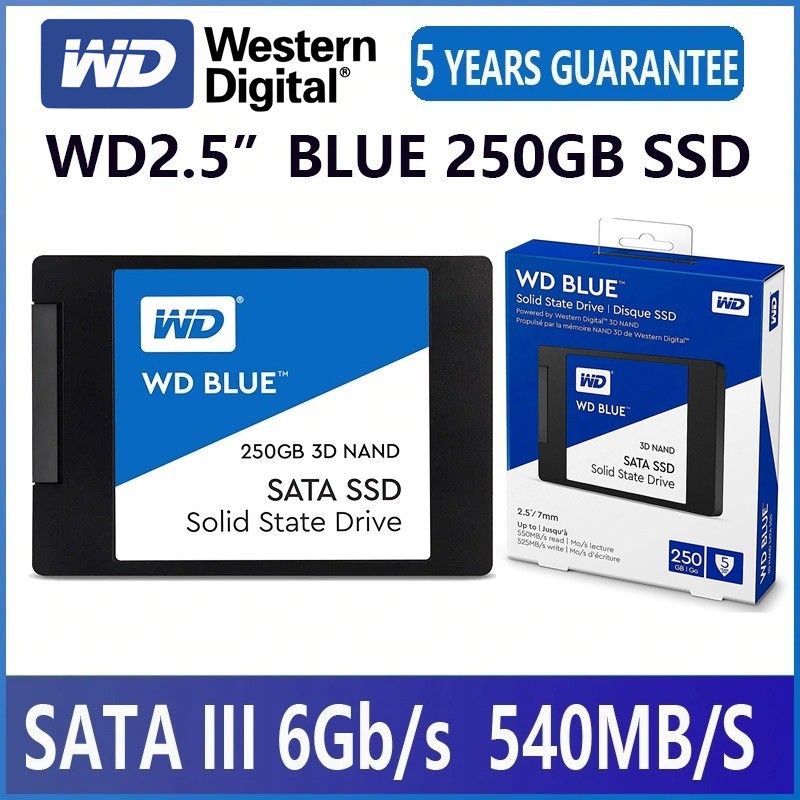 250GB 500GB SSD (เอสเอสดี) WD BLUE SATA M.2 2280 3D NAND (WDS250G2B0B WDS500G2B0B) ประกัน 5 ปี ...