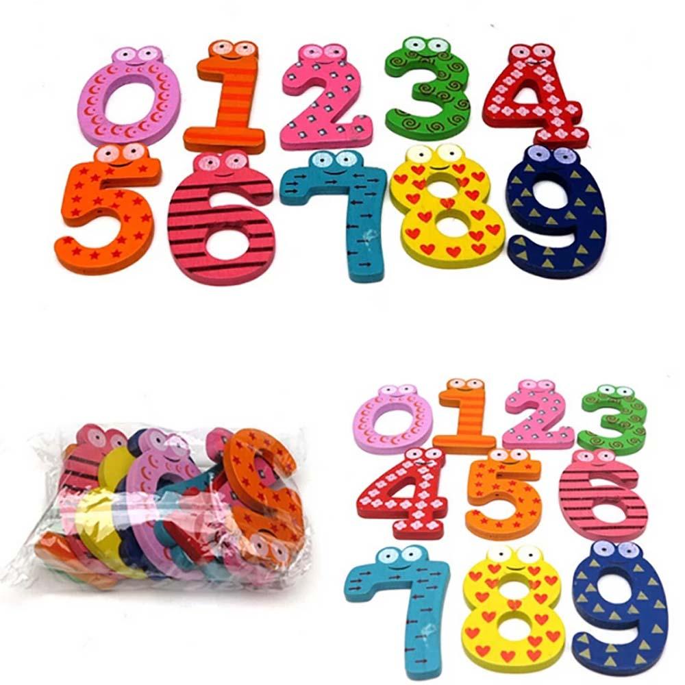 ALISOND1 Creative 10 Number Toddler Wooden Fridge Magnet Sticker Gift ...