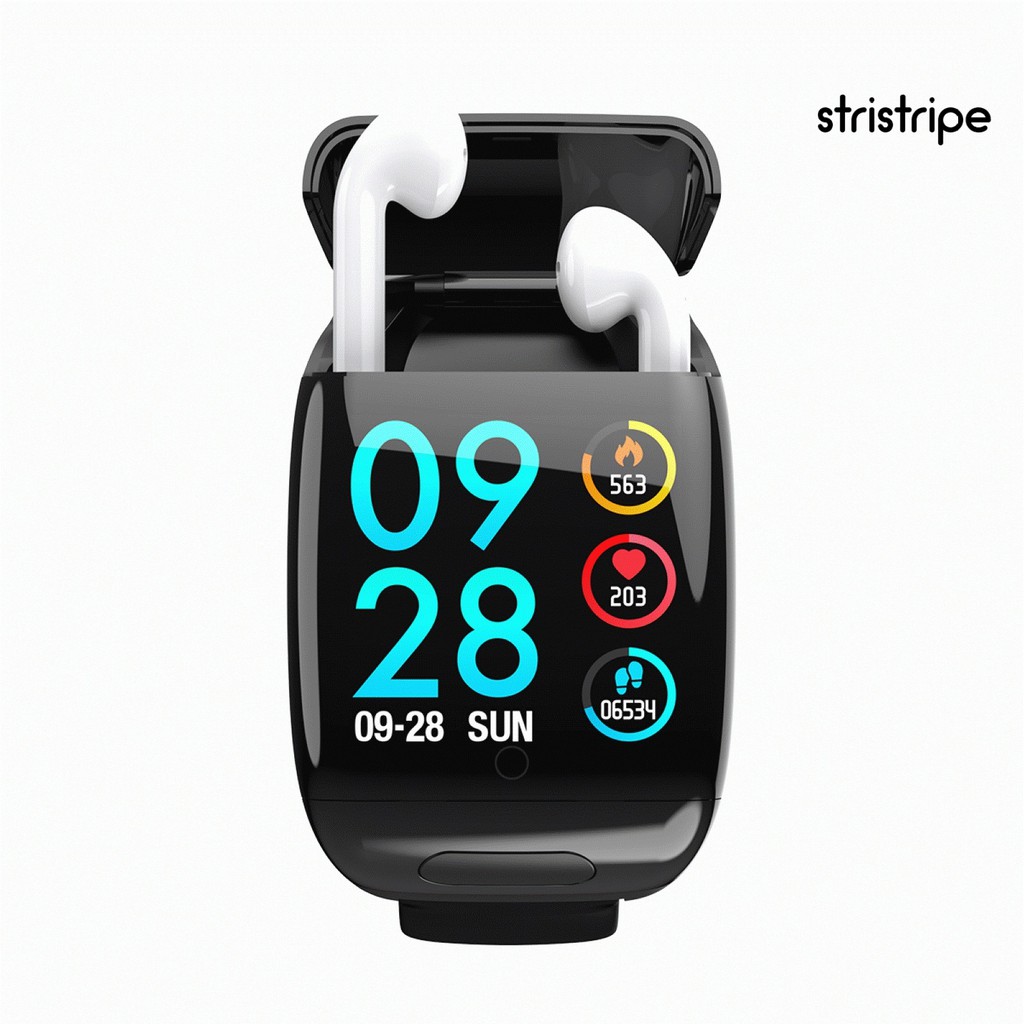 Str G36 2 In 1 นาฬิกาข้อมือ Smart Watch เชื่อมต่อบลูทูธ 5 . 0 วัดอัตรา ...