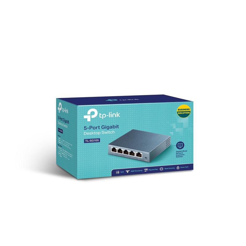 TP-Link รุ่น TL-SG105 (5-Port 10/100/1000Mbps Desktop Switch ...
