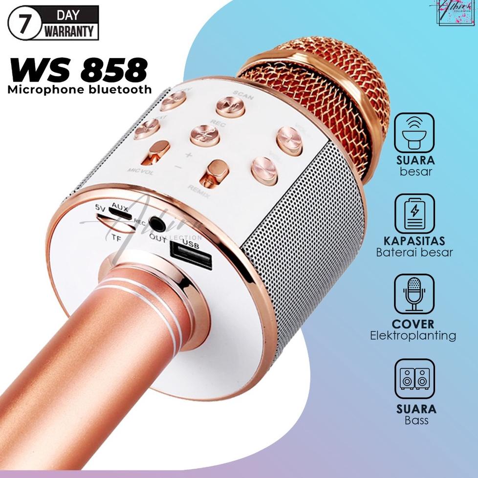 New Launching)MS Microphone Bluetooth Karaoke Mic Ws 858 Speaker Mike Ws 858 Blutout Microphone ...