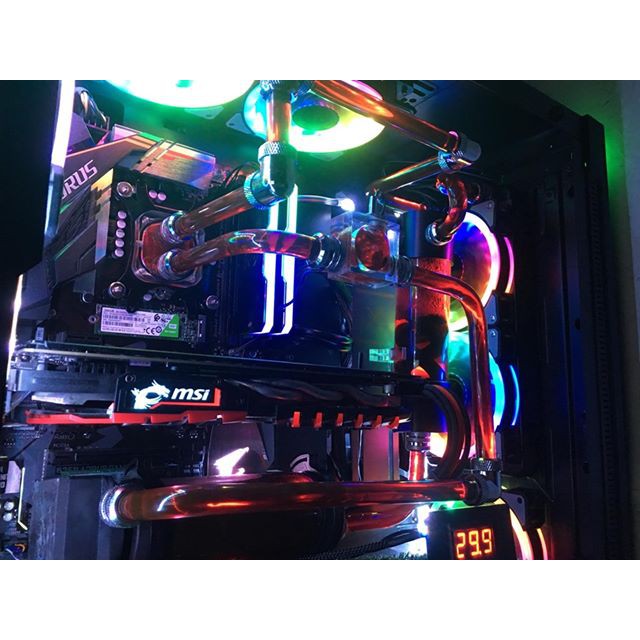 ชุดน้ำCPUระบบเปิด ท่ออะคริลิค ครบชุด สีแดง CPU Water Cooling Open Loop ...