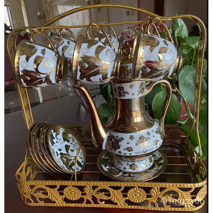 [Authentic]Stainless steel frame European coffee cup holder water cup ...