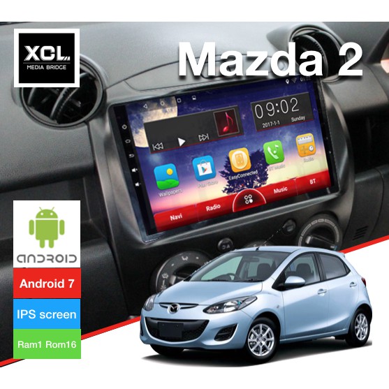วิทยุ android พร้อมหน้ากากตรงรุ่น Mazda2 ปี 2009 2010 2011 2012 2013 ...