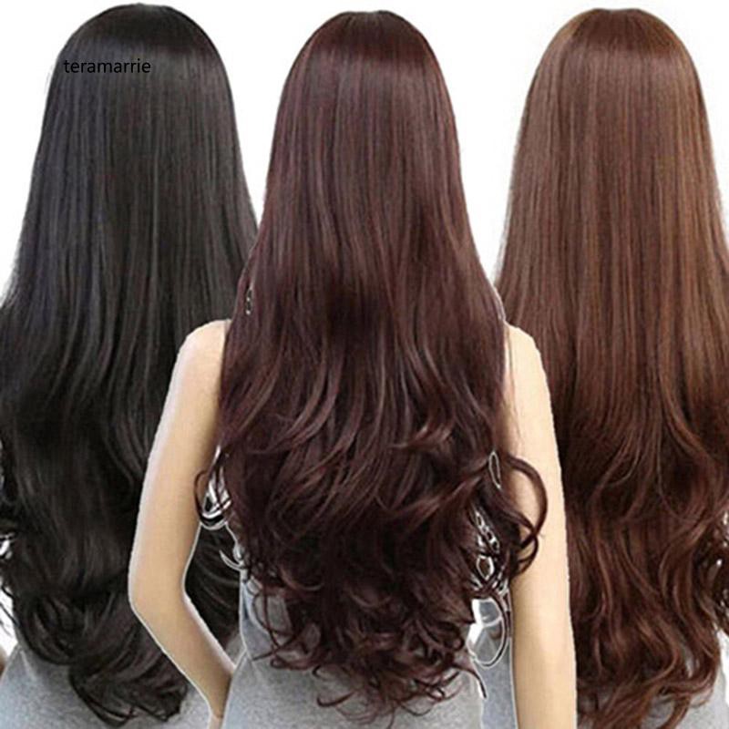 TMAR_Women Fashion Lolita Curly Wavy Long Full Wig Heat Resistant ...