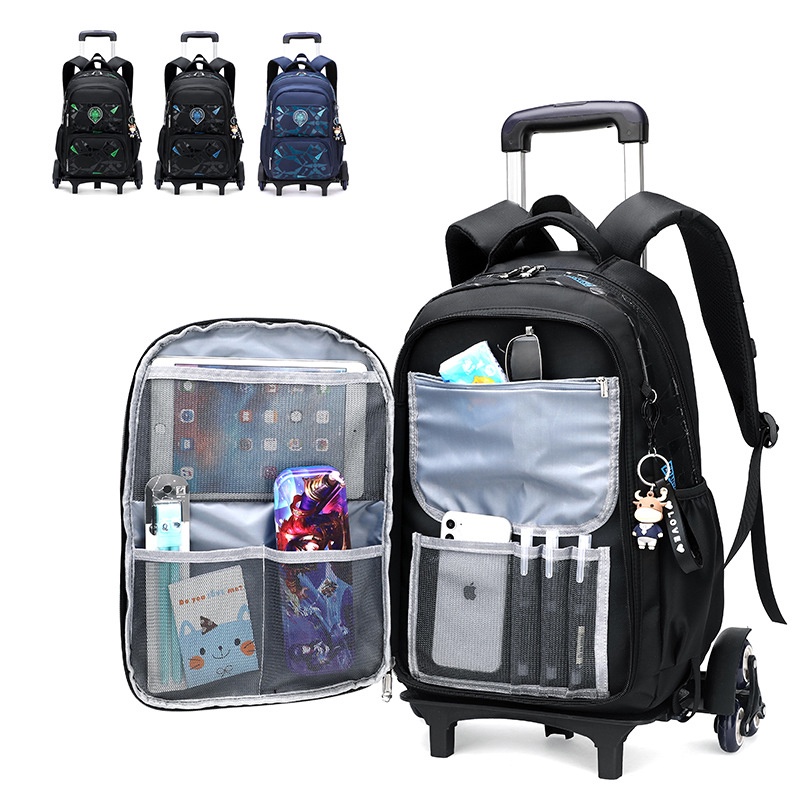 2021 boy luggage school bag On wheels students school bag can climb ...
