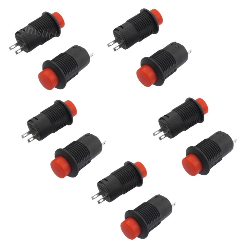 10 x Momentary SPST NO Red Round Cap Push Button Switch AC 250V1.5A 125V3A - drumstick.th - ThaiPick