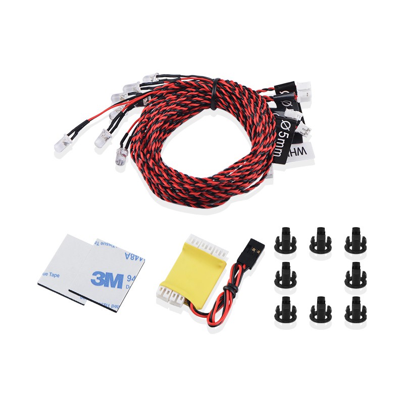 RC Lights 8 LED Lighting System Kit Simulation Flashing Lights With ...
