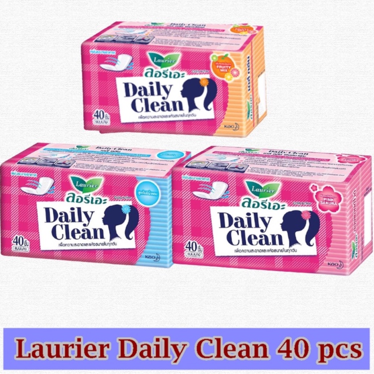 Laurier Daily Clean 40pcs ลอรีเอะ เดลี่คลีน 40ชิ้น | Shopee Thailand