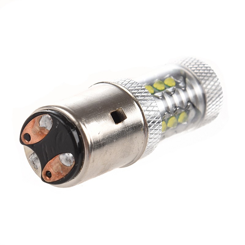 16 80W LED Motor BikeMopedScooterATV Headlight Bulb BA20D H6 ...