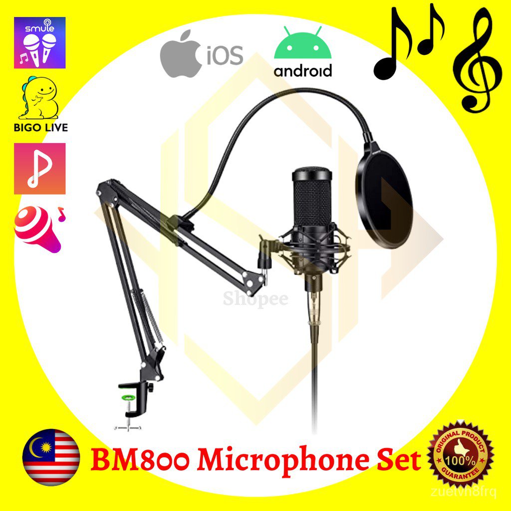 2021BM800 MIC SET Condenser Microphone Broadcast Studio Recording ...