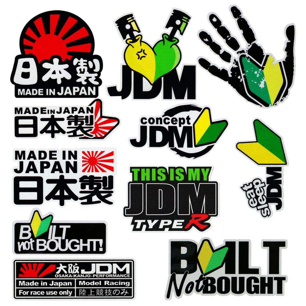 Jdm สติ๊กเกอร์โลโก้ติดหมวกกันน็อครถยนต์กันน้ํา 10 แบบ Shopee Thailand