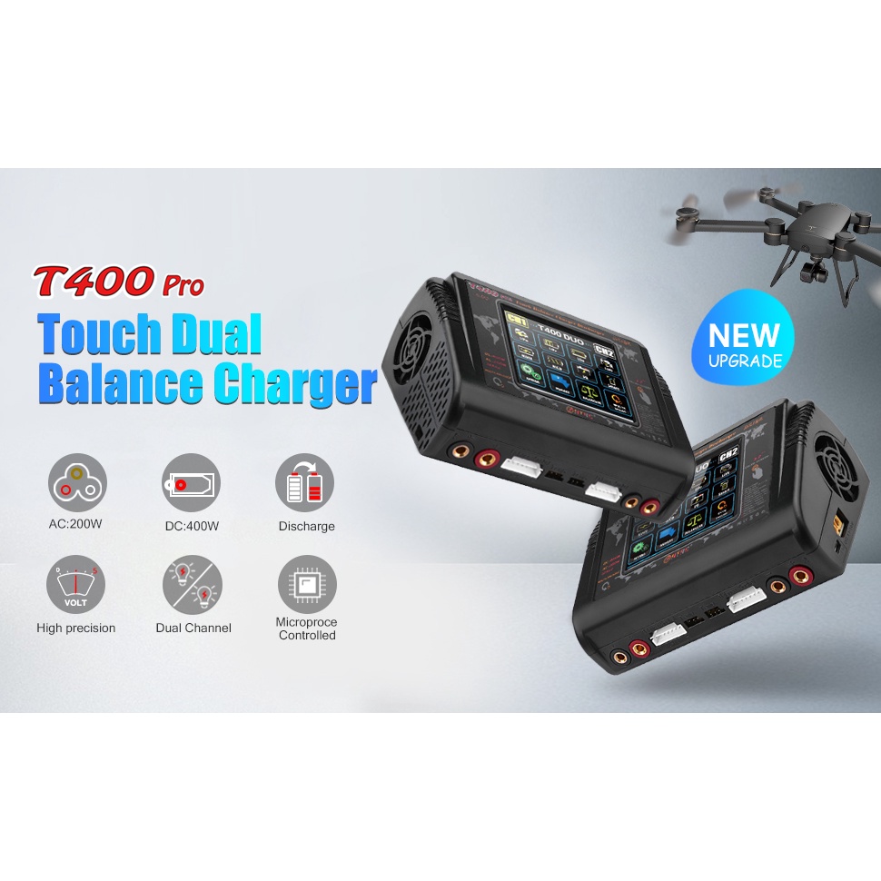HTRC T400 Lipo Charger High Precision AC200W DC400W 12A RC Charger For LiHV LiFe Lipo Lilon NiCd ...