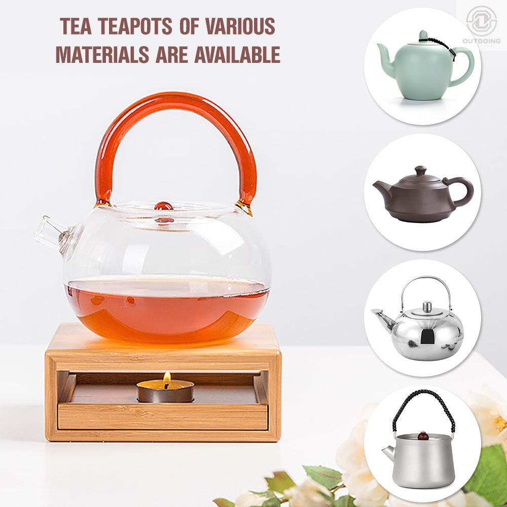 OUGO Compact Bamboo Tea Pot Heating Warmer Base Household Stove Dish ...