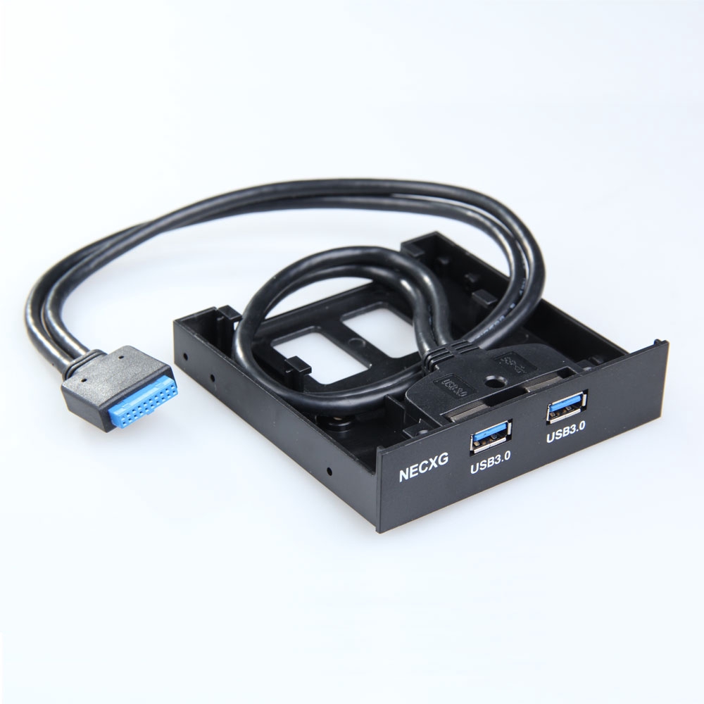 New 2 USB 3.0 Ports Front Panel Floppy Bay Hub with 20-Pin Bracket ...