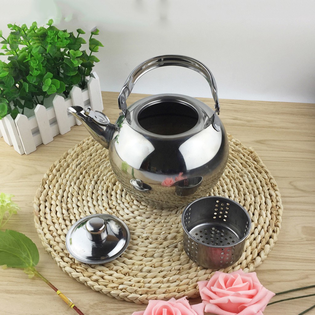 1.6L Stainless Steel Tea Pot Coffee Lightweight Removable Infuser ...