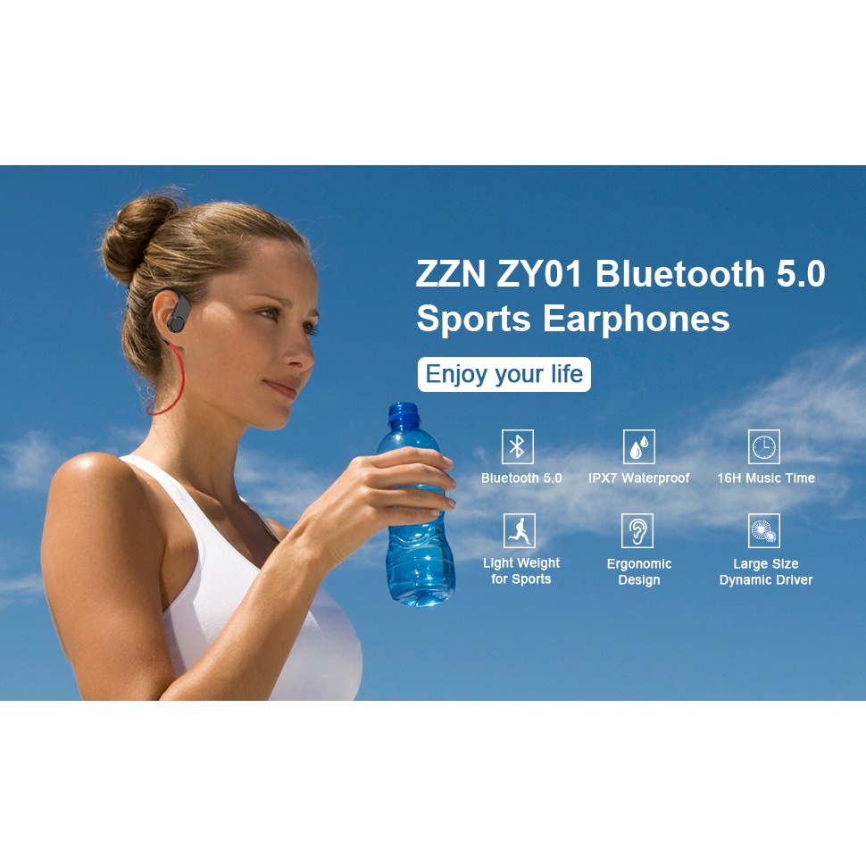 ZZN Wireless Sport Headphones Bluetooth 5.0 Earphones Hanging Neck ...