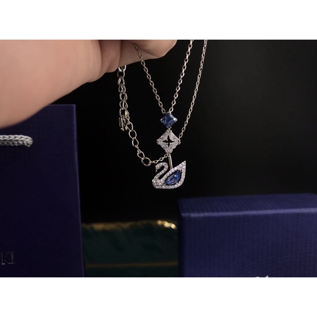 SWAROVSKI Long blue swan necklace - dennis.th - ThaiPick