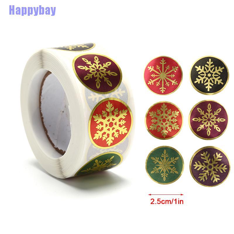 ( Happybay ) 500PCS / Roll Gold Sticker Christmas Decoration Gift Xmas ...