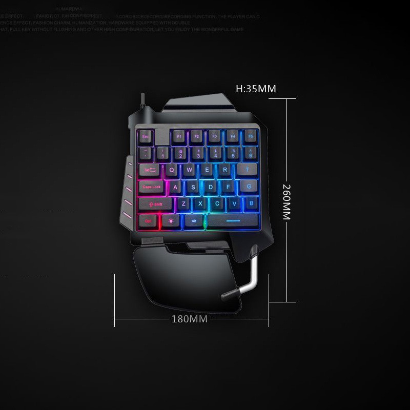 One Handed Wired Mechanical Keyboard 35 Keys Single Handed Gaming Mini ...
