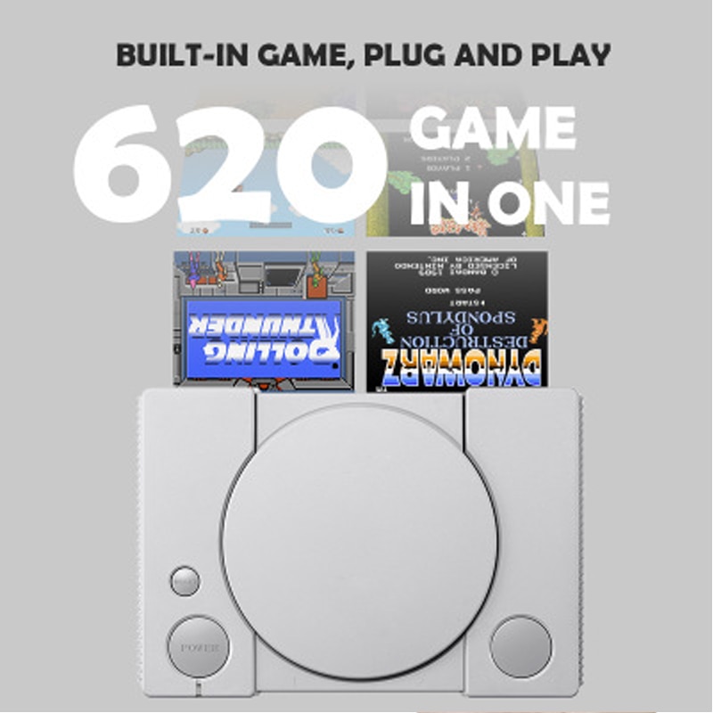 8 Bit Retro Video Game Console With Two Gamead BuiltIn 620 Games ...