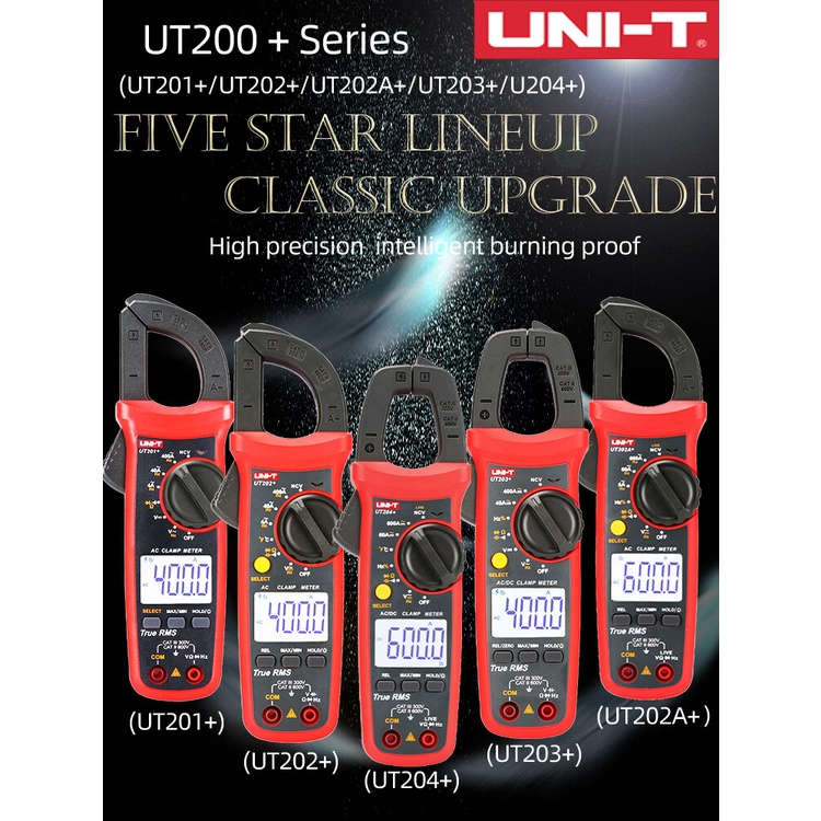 UNI-T UT204 UT202A UT202 UT201 UT203 400-600A digital clamp meter ...