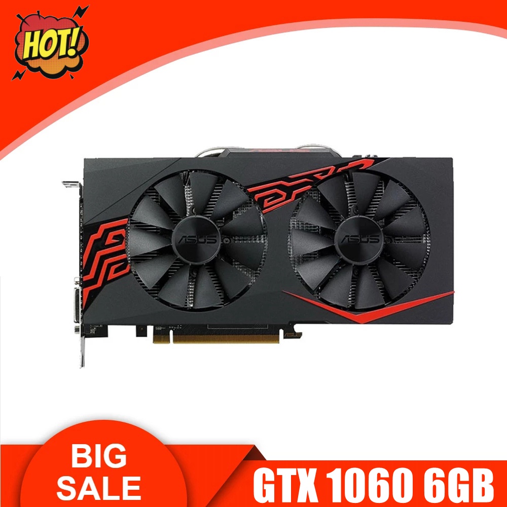 ASUS Graphic Card GTX 1060 6GB 192Bit GDDR5 Video Cards GTX1060 GPU ...