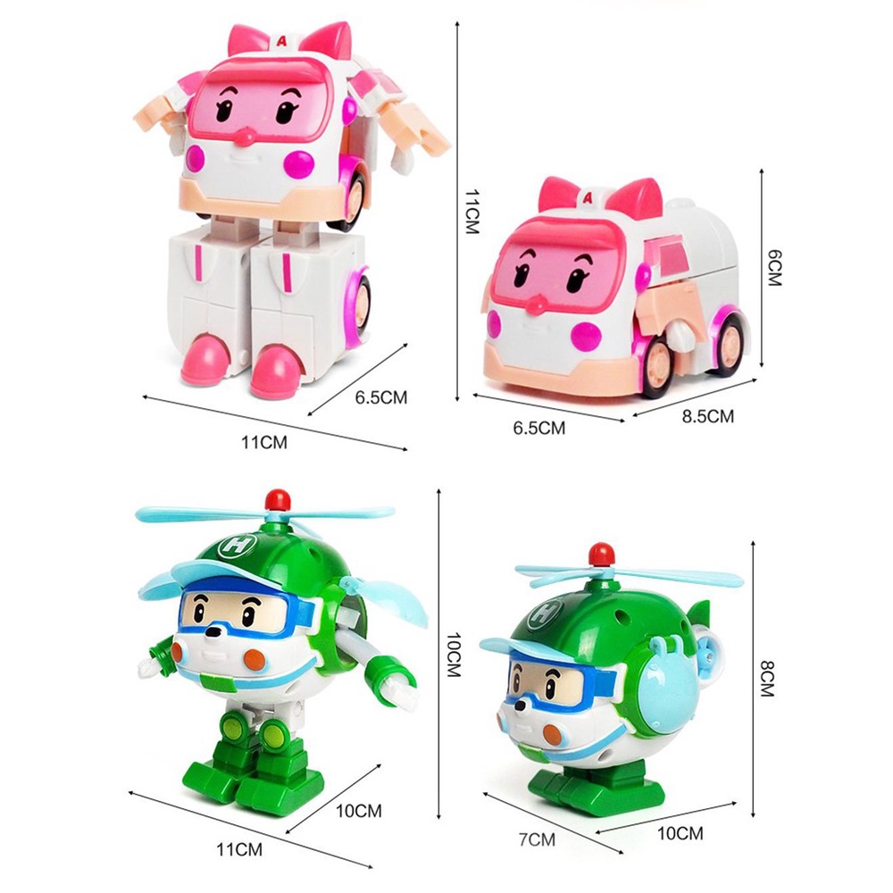 6cs/lot Korea Kid Toys oli Transformation Robot Car Action Figure Car ...