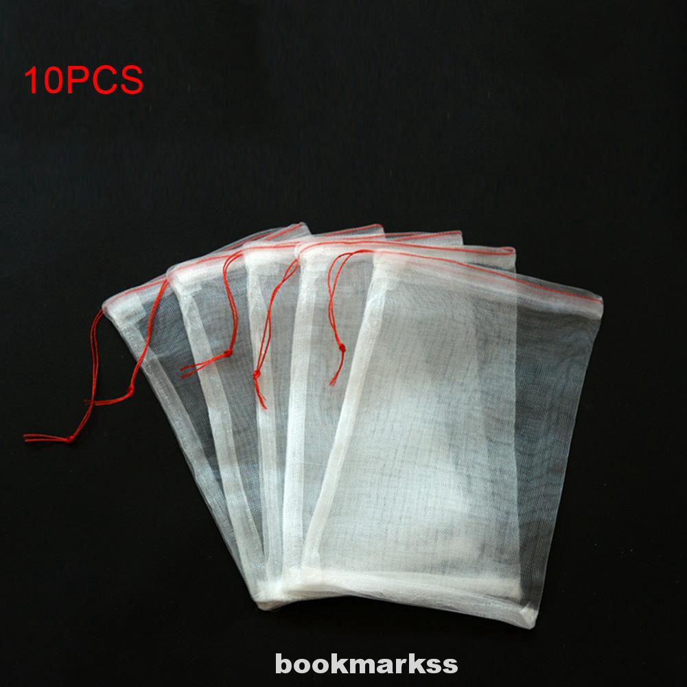 10pcsset Fruit Mesh Bags Multifunction Drawstring Nylon For Seeds ...