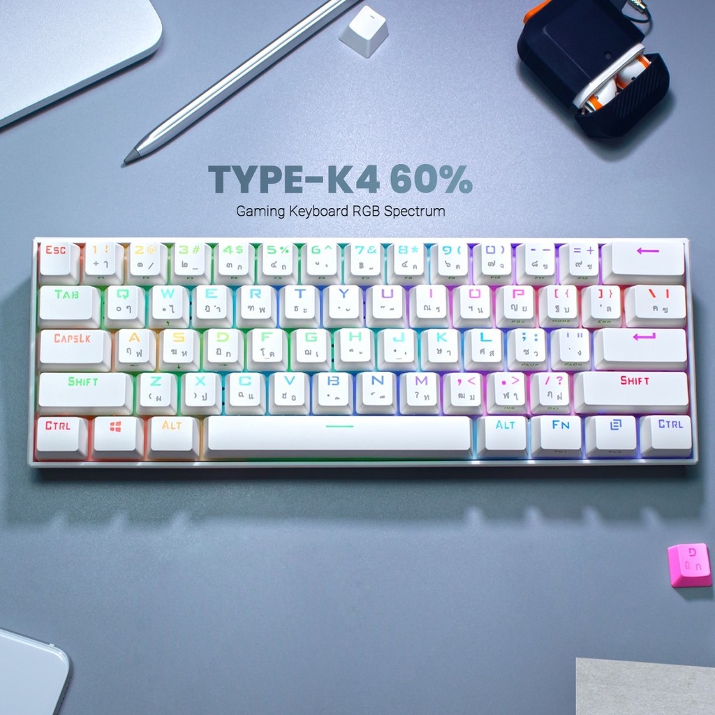 EGA Type EGA Type K4 ขนาด 60 มีทั้ง RED และ Blue Switch - king_gaming99 ...