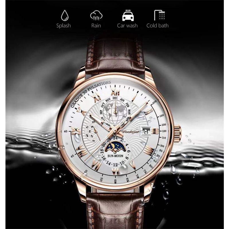 Swiss Brand POEDAGAR Men Watch Top Luxury Fashion Waterproof Luminous ...